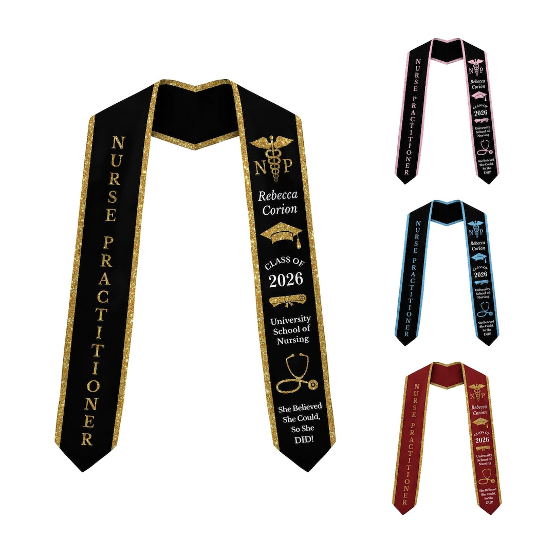 Nurse Practitioner Graduation Stole for Women Nursing Graduation Class ...