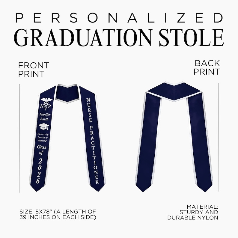 NP Graduation Stole Custom Nurse Practitioner Sash Class of 2026 - Etsy