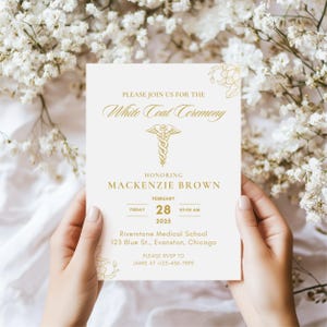 White Coat Ceremony Invitation Digital White Coat Ceremony Invite ...