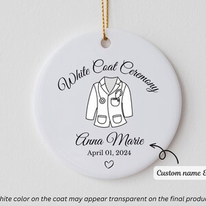 White Coat Ceremony Ornament Custom White Coat Party Gift Personalized ...