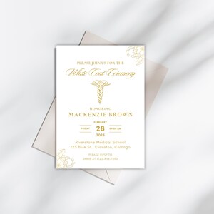 White Coat Ceremony Invitation Digital White Coat Ceremony Invite ...