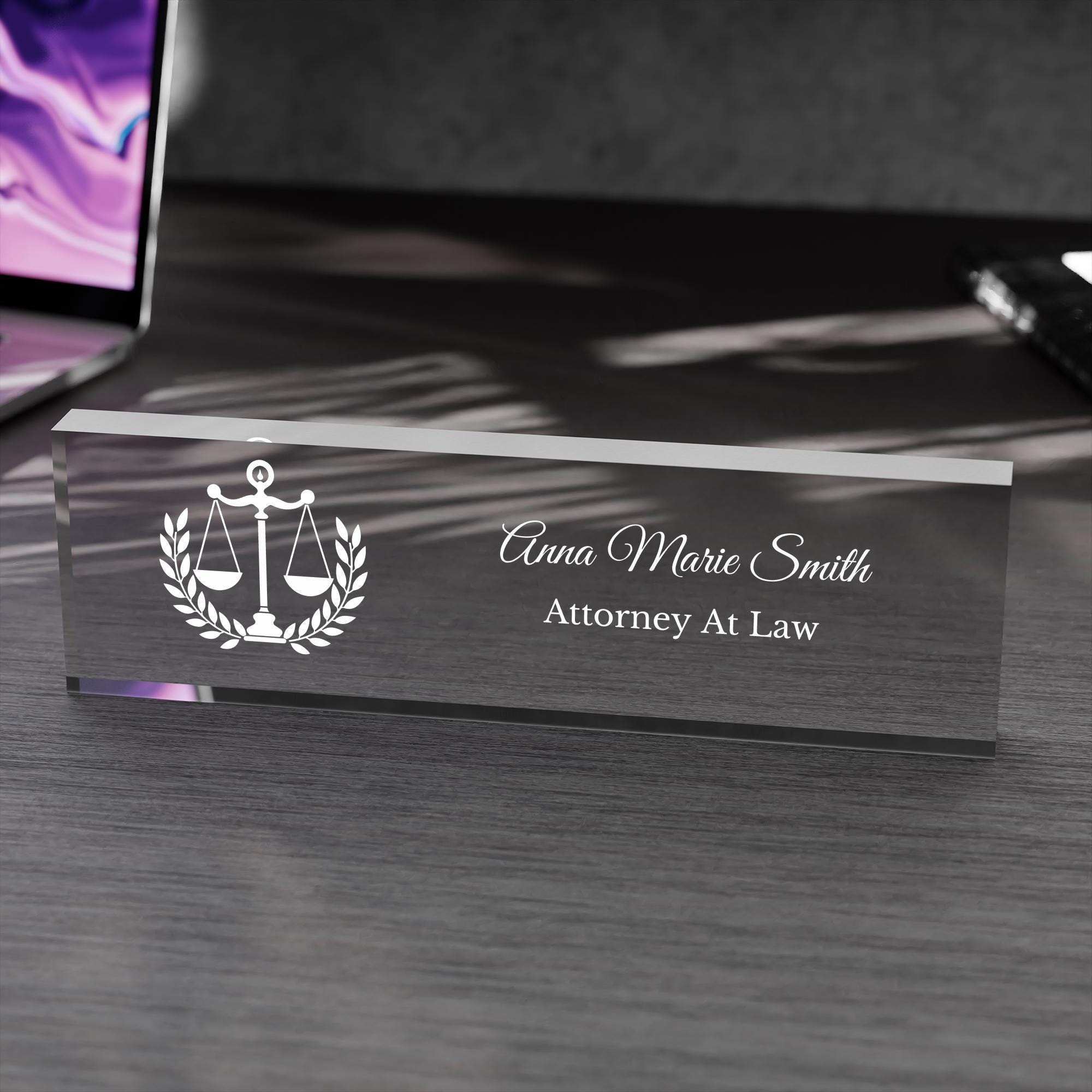 Attorney Desk Name Plate Attorney at Law Gift New Lawyer State Bar ...