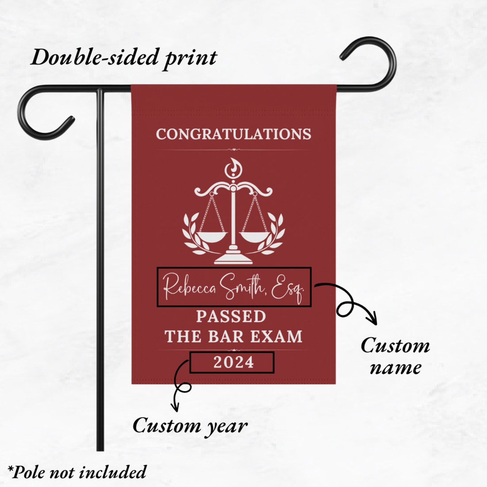 Passed the Bar Exam Gift Lawyer Graduation Garden Flag New Attorney ...
