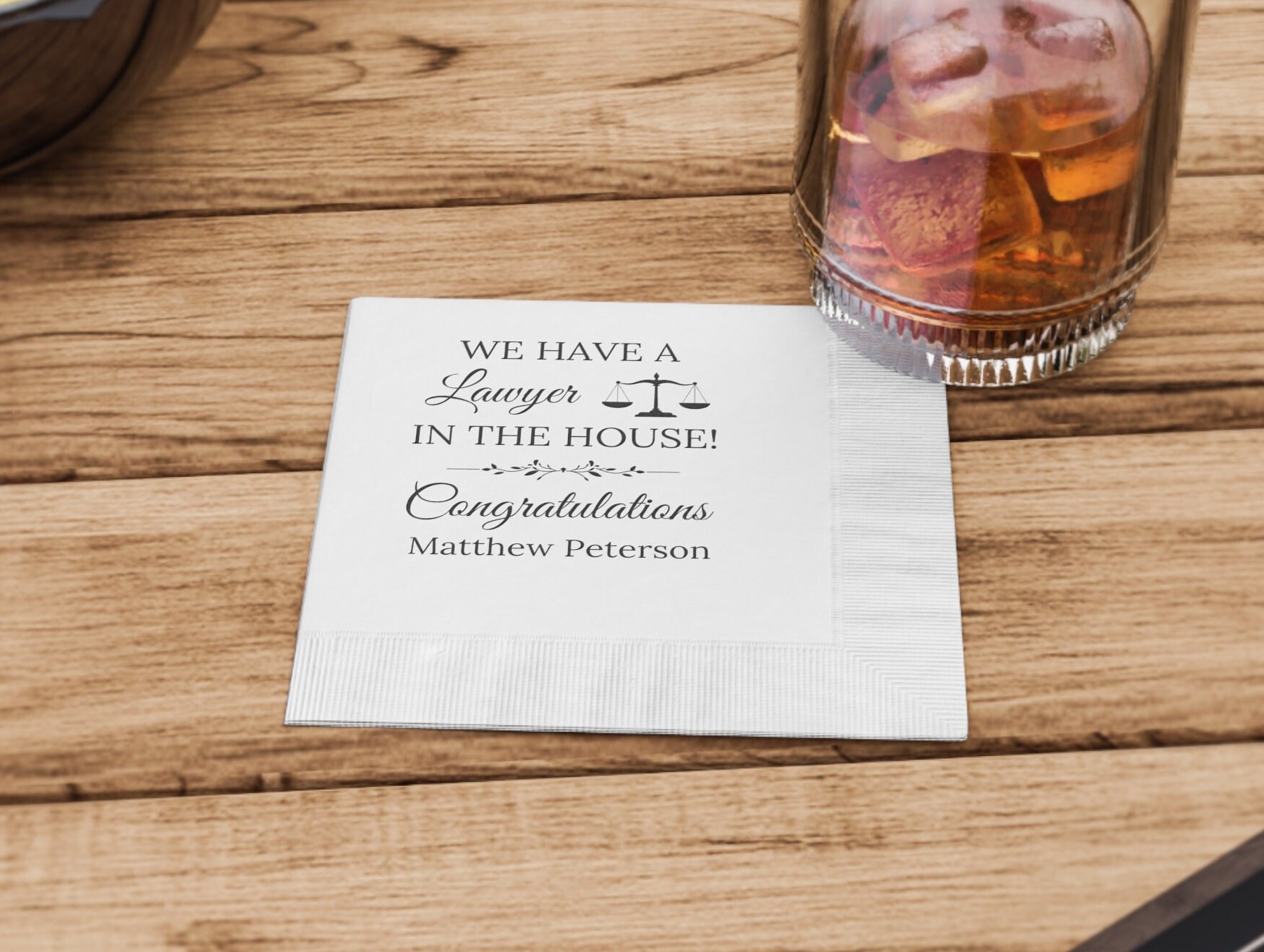 Lawyer Graduation Gift Passed the Bar Exam Celebration Custom Napkins ...