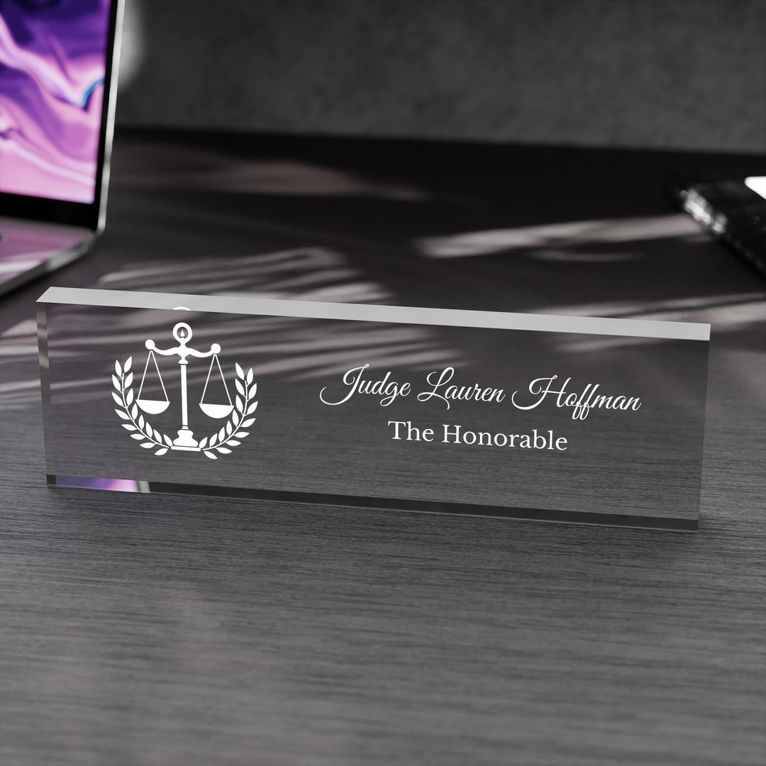 Judge Desk Name Plate Desk Sign for Judge Desk Decor Personalized New ...