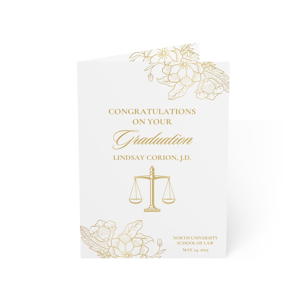 Law School Graduation Card Congrats Card for Law Graduate Law ...