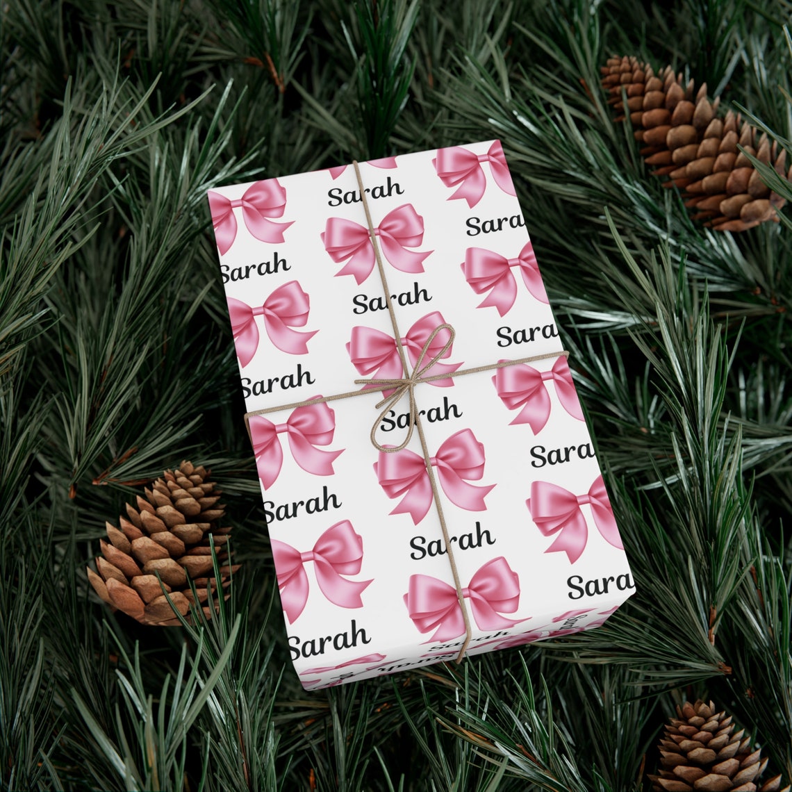 Coquette Bow Gift Wrapping Paper Personalized Girl Birthday Gift Custom ...