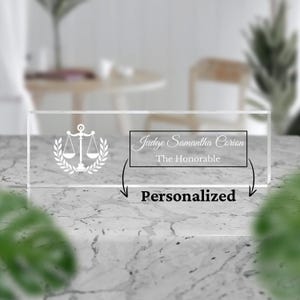 Judge Desk Name Plate Desk Sign for Judge Desk Decor Personalized New ...