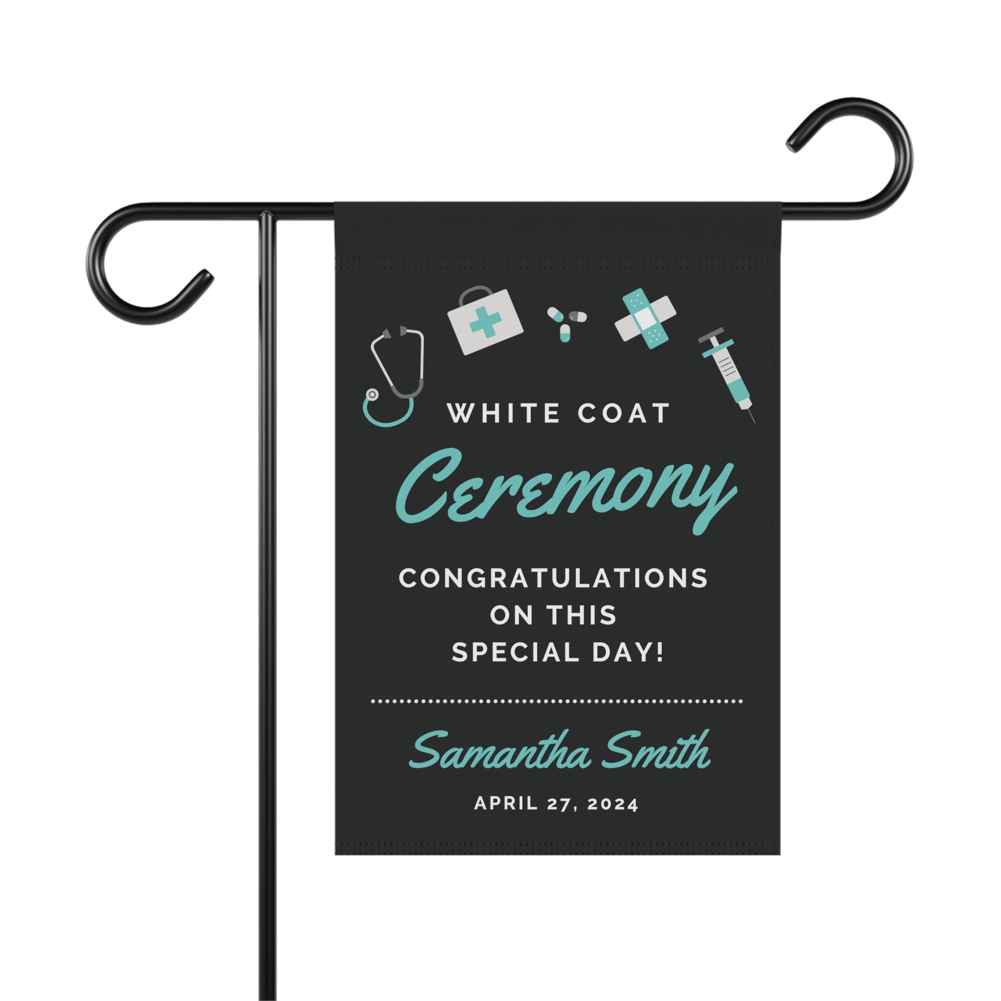 White Coat Ceremony Gift Custom Garden Flag White Coat Decor PA White ...