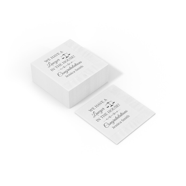 Lawyer Graduation Gift Passed the Bar Exam Celebration Custom Napkins ...