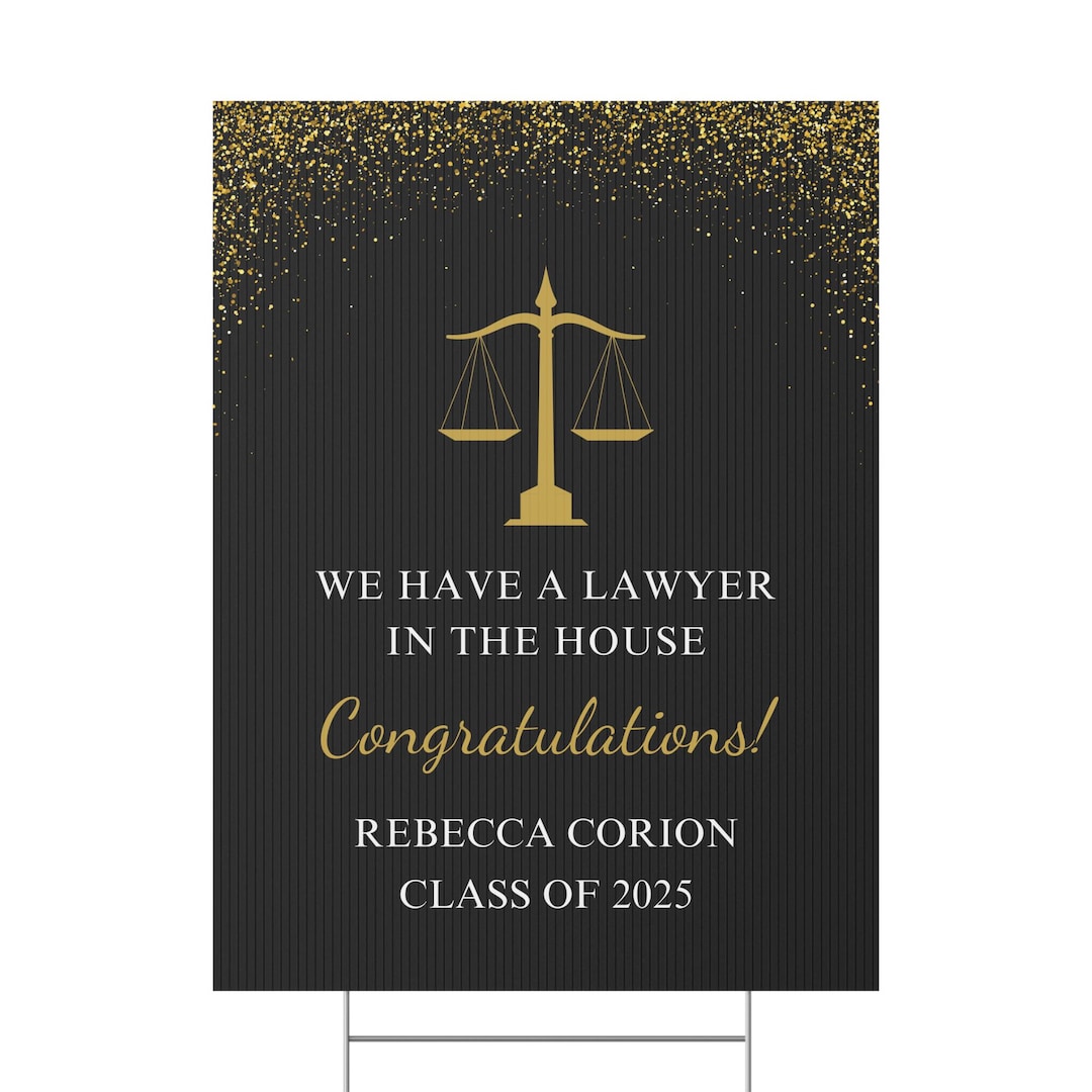 Passed the Bar Exam Yard Sign Lawyer Graduation Sign Law School ...