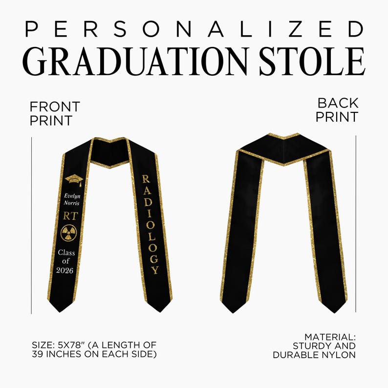 Radiology Graduation Stole Xray Tech Graduate - Etsy