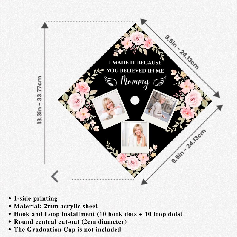 Memorial Graduation Cap Topper Custom Photo Remembrance Grad Cap ...