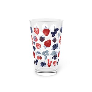 Strawberry Glass Blueberry Glassware Cute Berry Kitchen Decor Summer ...