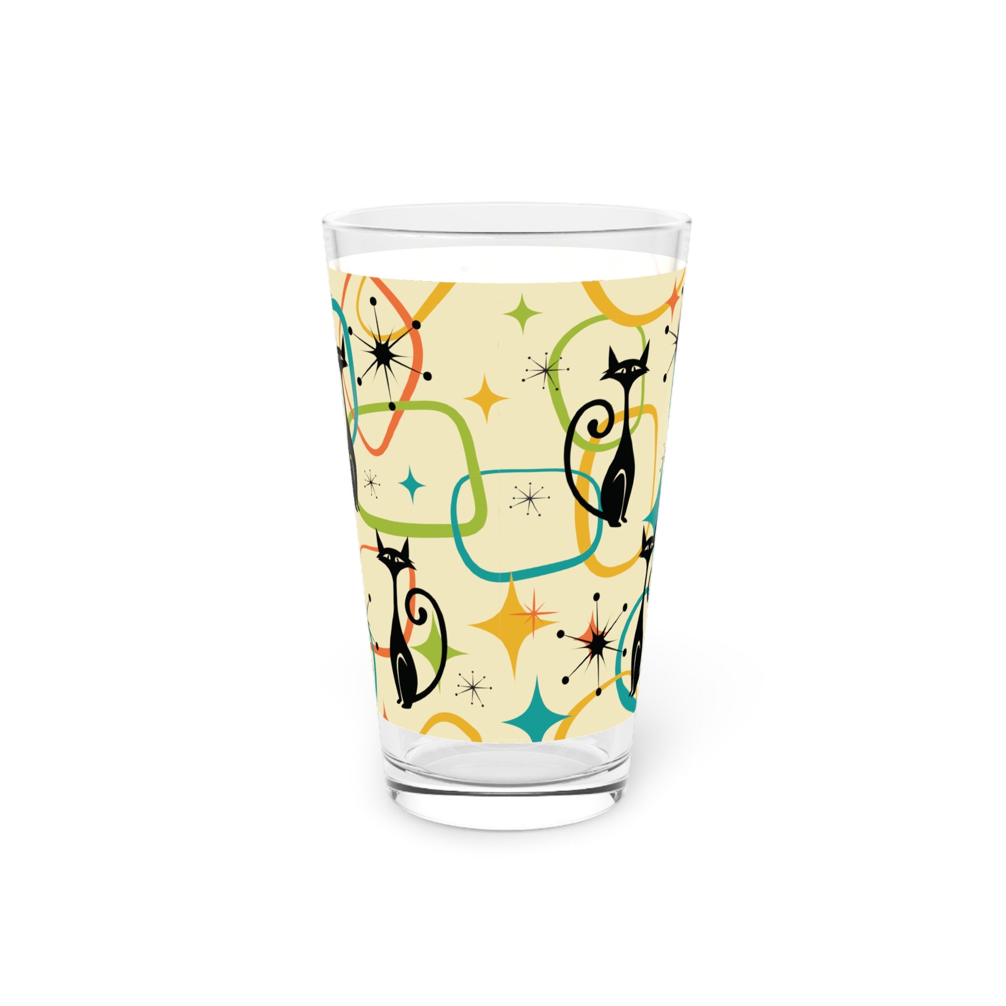 Atomic Cat Glassware Mid Century Modern Cat Drinking Glasses MCM Glass ...