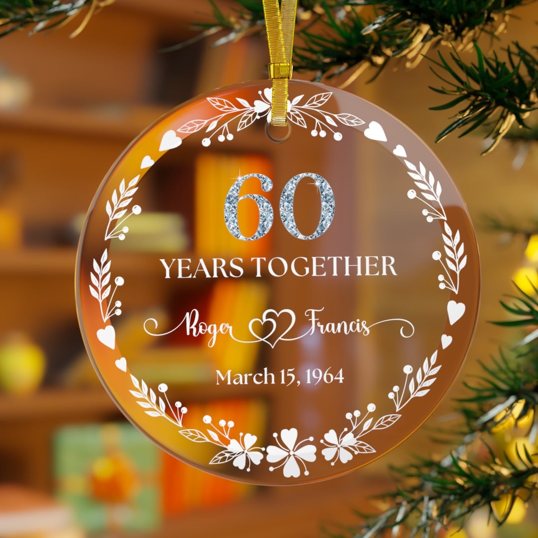 60th Wedding Anniversary Gift for Parents 60th Anniversary Ornament ...