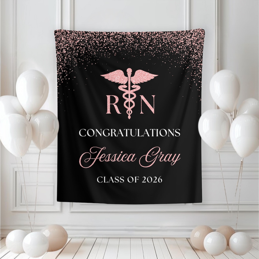Printed RN Graduation Banner Nursing Graduation Photo Backdrop ...
