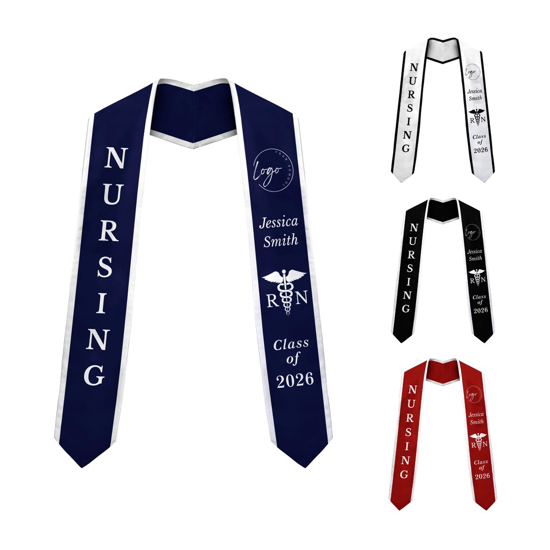 Nursing Graduation Stole Custom School Logo BSN MSN RN Graduation Sash ...