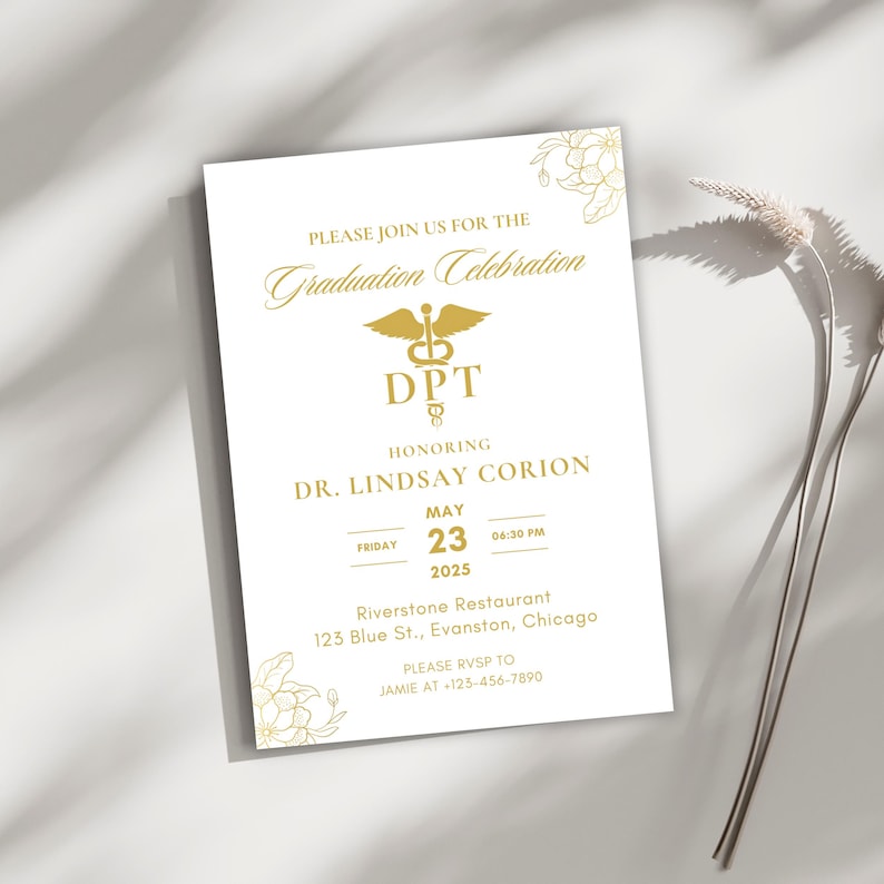 DPT Graduation Invitation Doctor of Physical Therapy Graduation Party ...