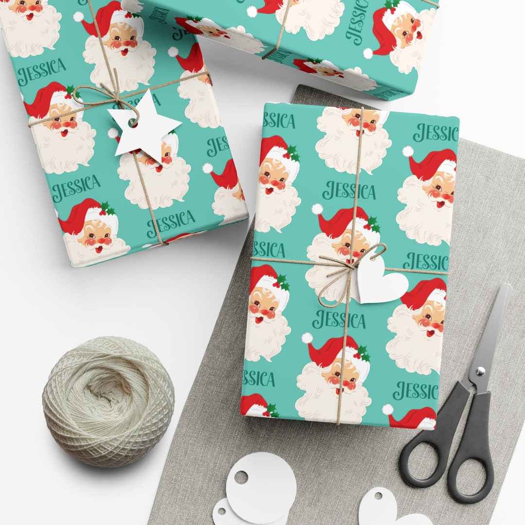 Santa Wrapping Paper Personalized Christmas Gift Wrapping Paper Santa ...