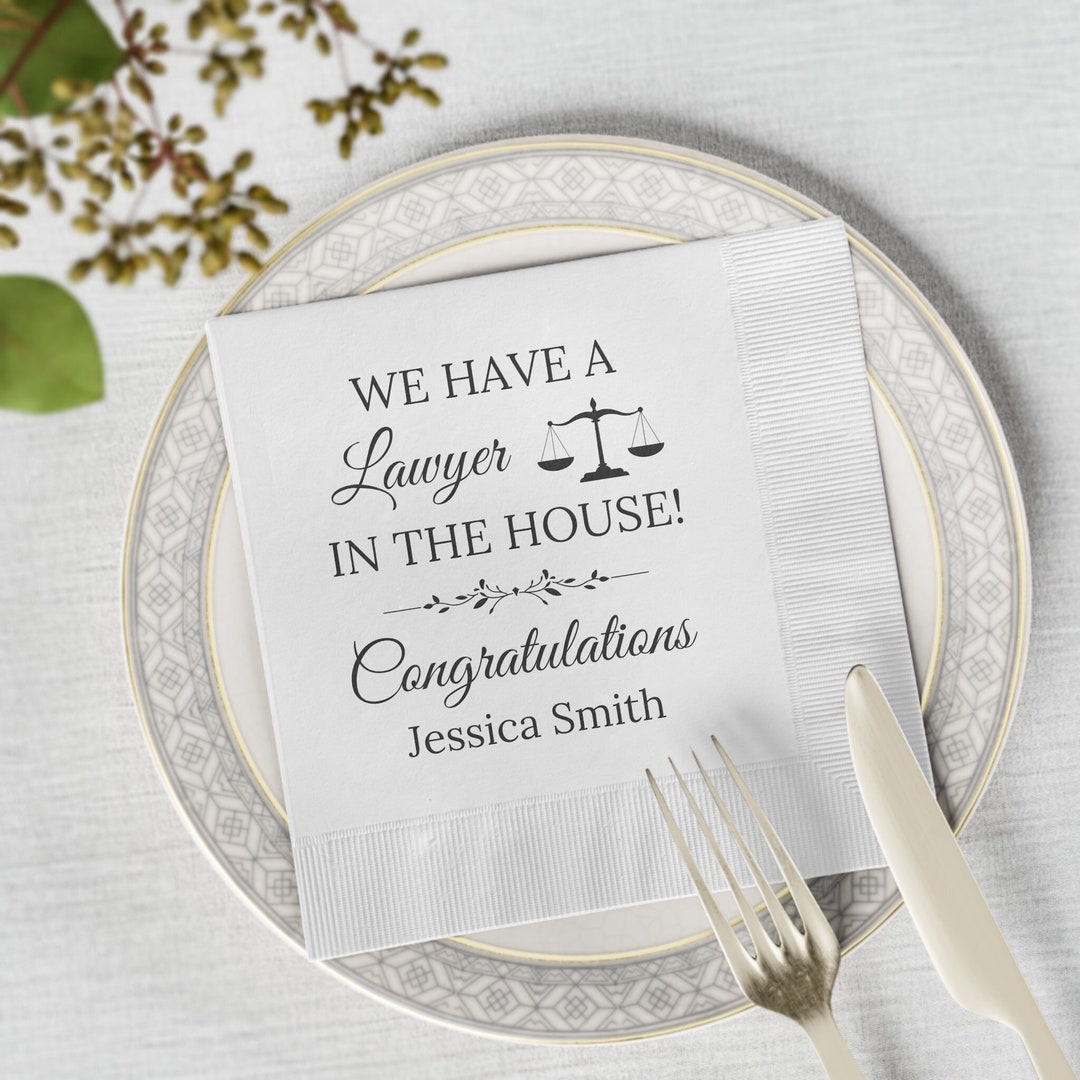 Lawyer Graduation Gift Passed the Bar Exam Celebration Custom Napkins ...