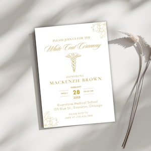 White Coat Ceremony Invitation Digital White Coat Ceremony Invite ...