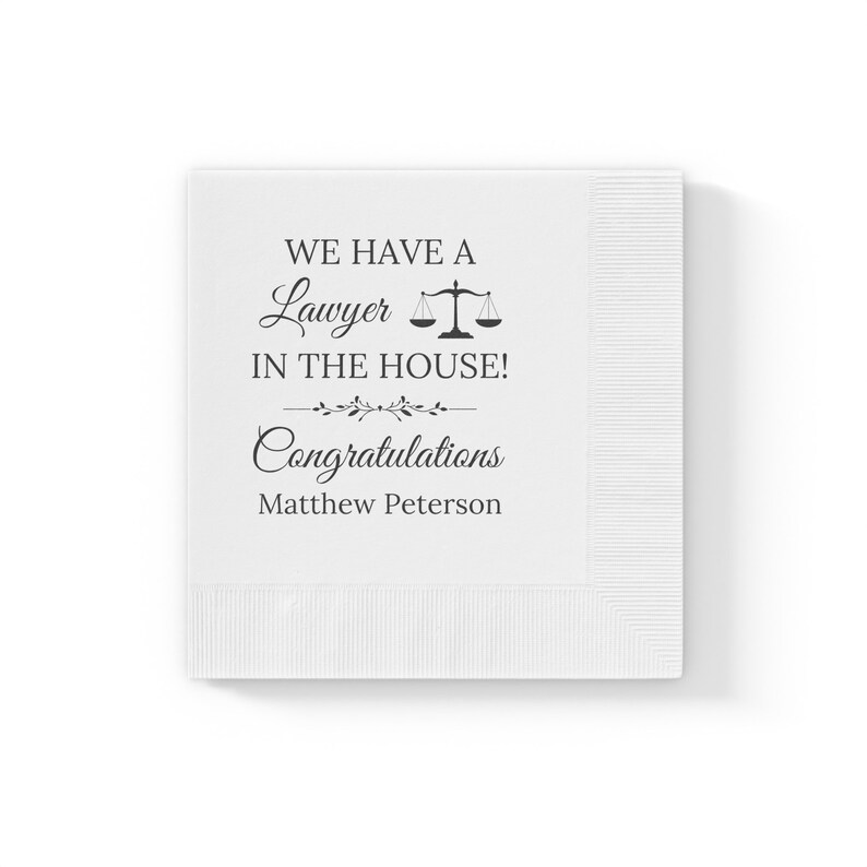 Lawyer Graduation Gift Passed the Bar Exam Celebration Custom Napkins ...