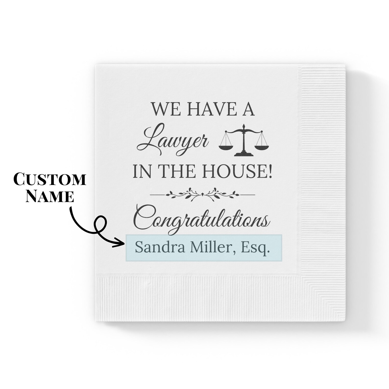 Lawyer Graduation Gift Passed the Bar Exam Celebration Custom Napkins ...
