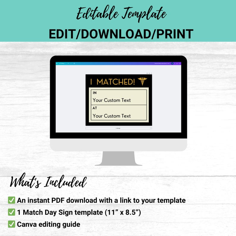 Residency Match Day Sign Printable Editable Template Doctor Residency ...