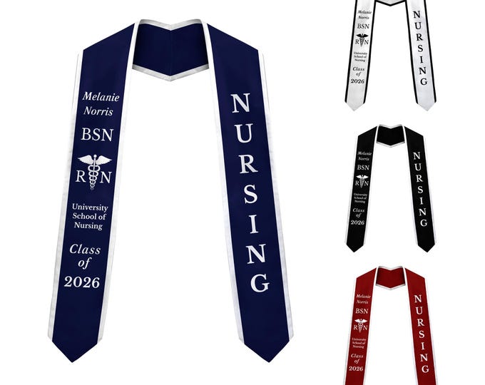 Personalized Nursing Graduation Stoles, Nursing Sash Graduation, Class ...