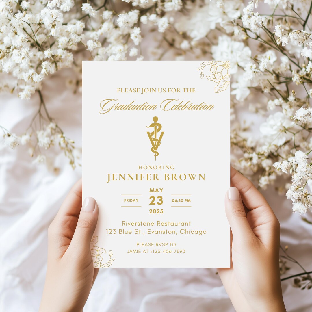 Veterinary School Graduation Invitation DVM Graduation Party Invite ...
