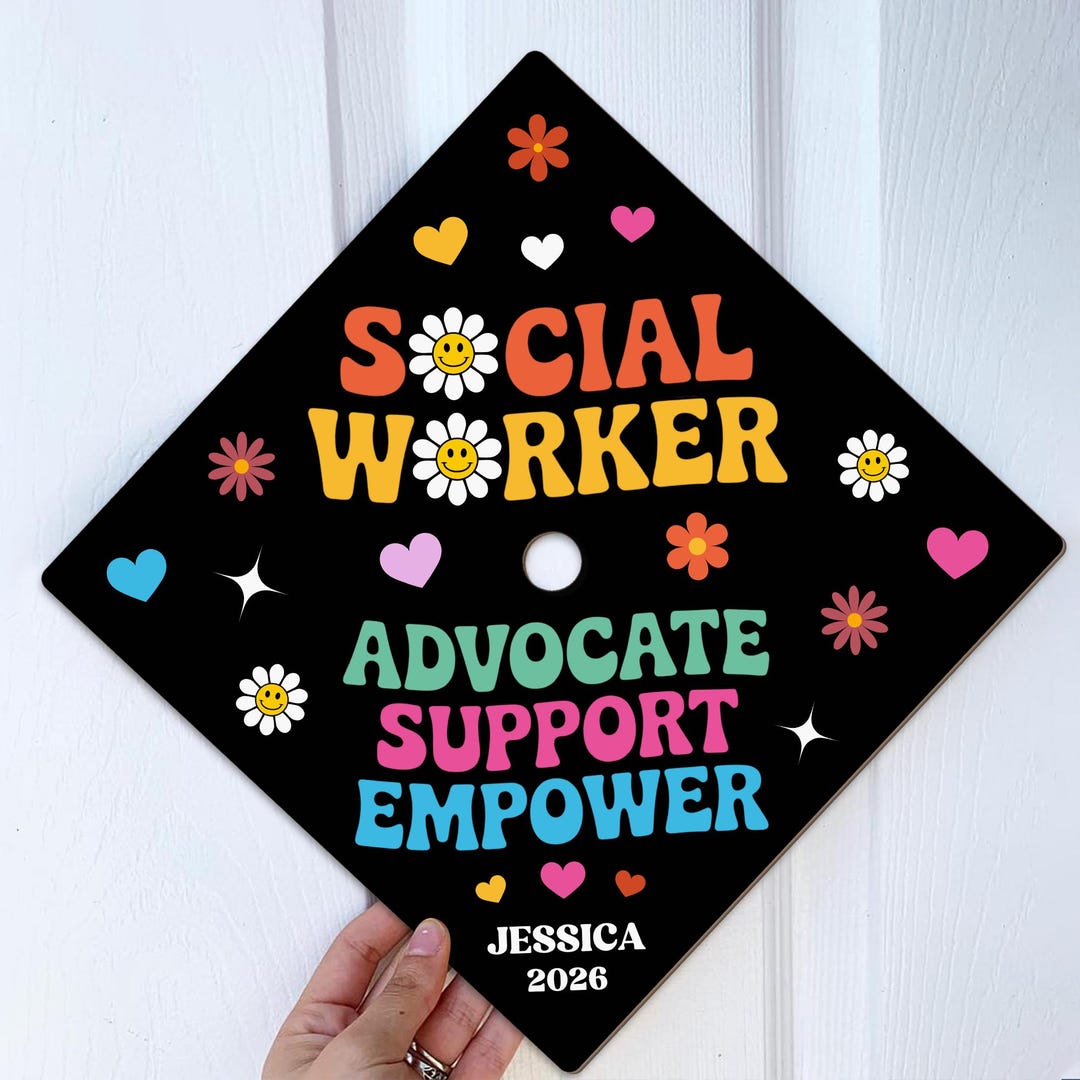 Social Worker Graduation Cap Topper Class of 2026 Social Work Grad Cap ...