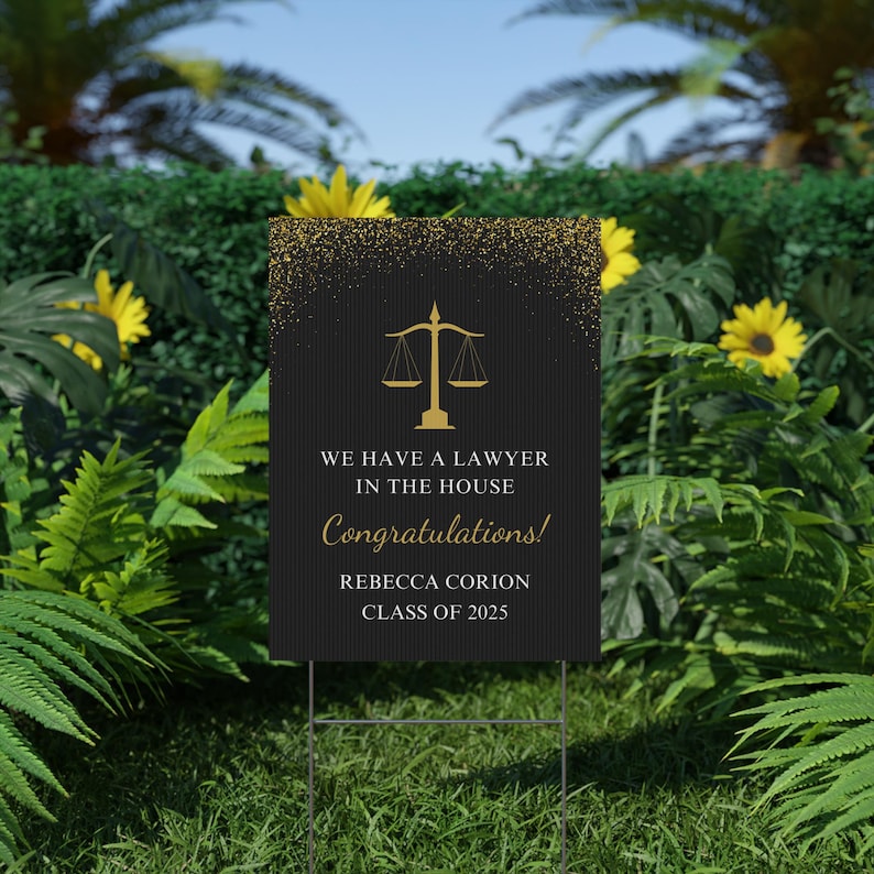 Passed the Bar Exam Yard Sign Lawyer Graduation Sign Law School ...