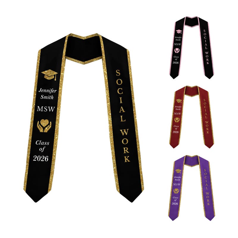 Graduation Stole 2026 Msw - Etsy