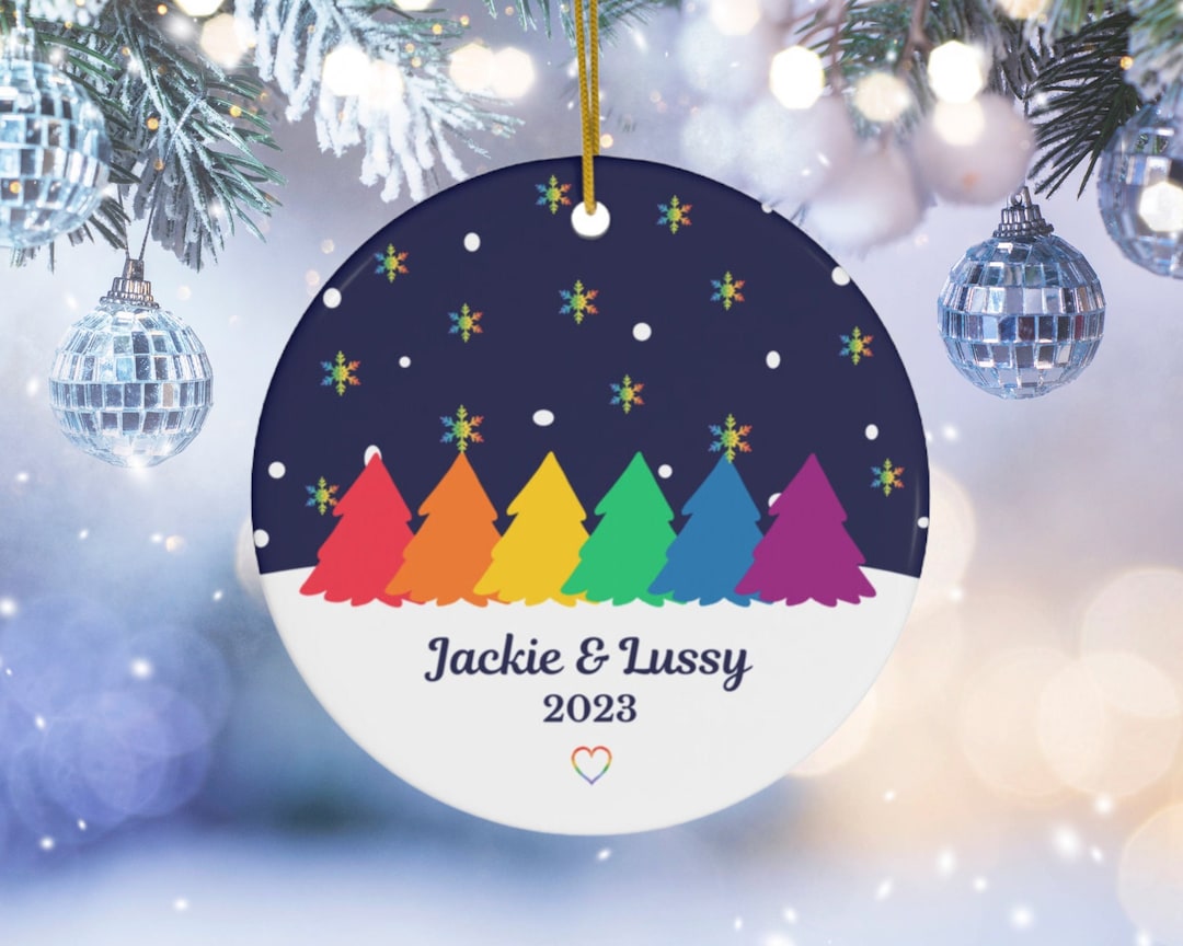 LGBTQ Christmas Ornament Personalized Gay Couple Gift LGBTQ Holiday ...