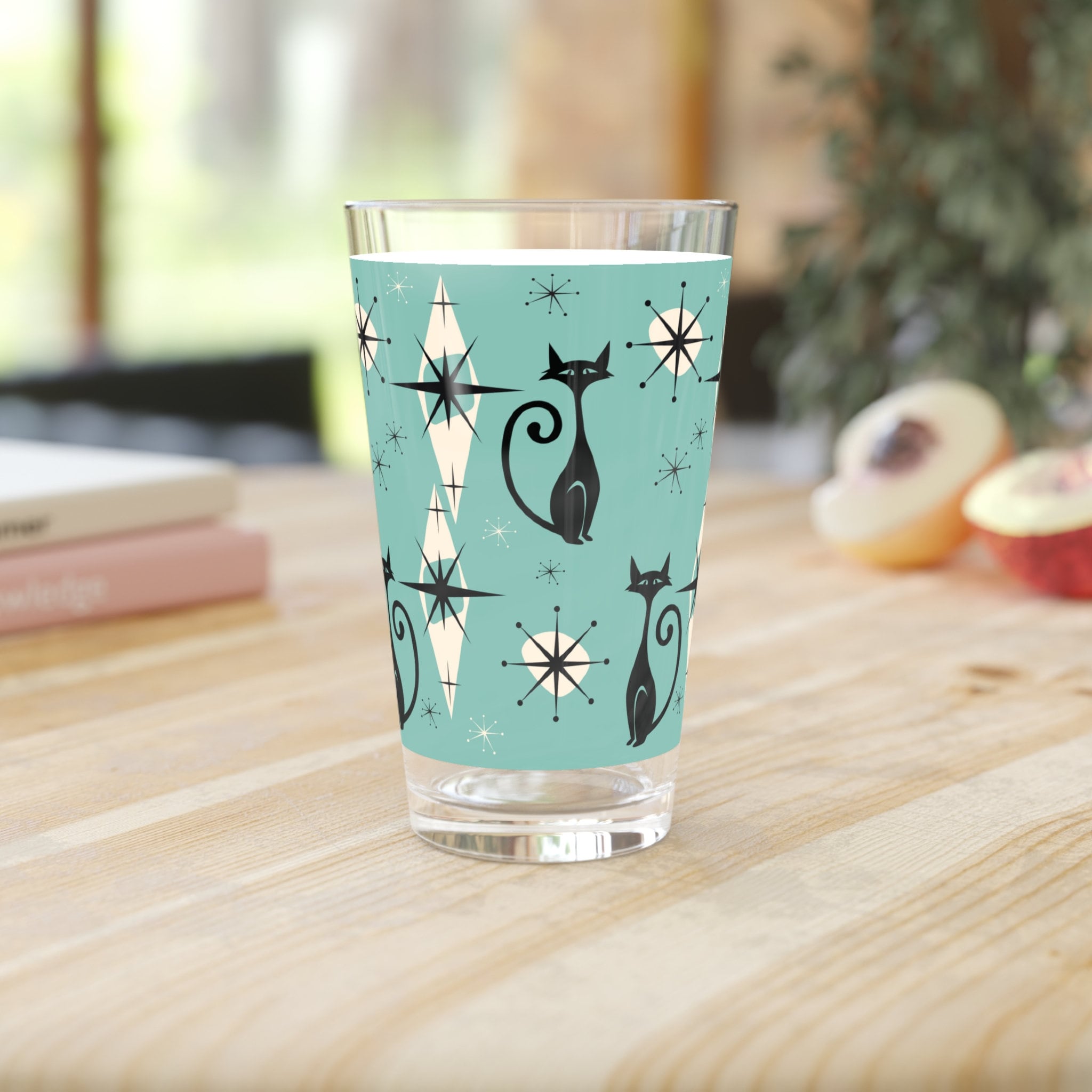 Atomic Cat Drinking Glasses Set of 4 Glasses Mid Century Modern ...