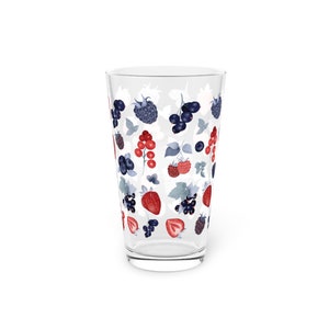 Strawberry Glass Blueberry Glassware Cute Berry Kitchen Decor Summer ...