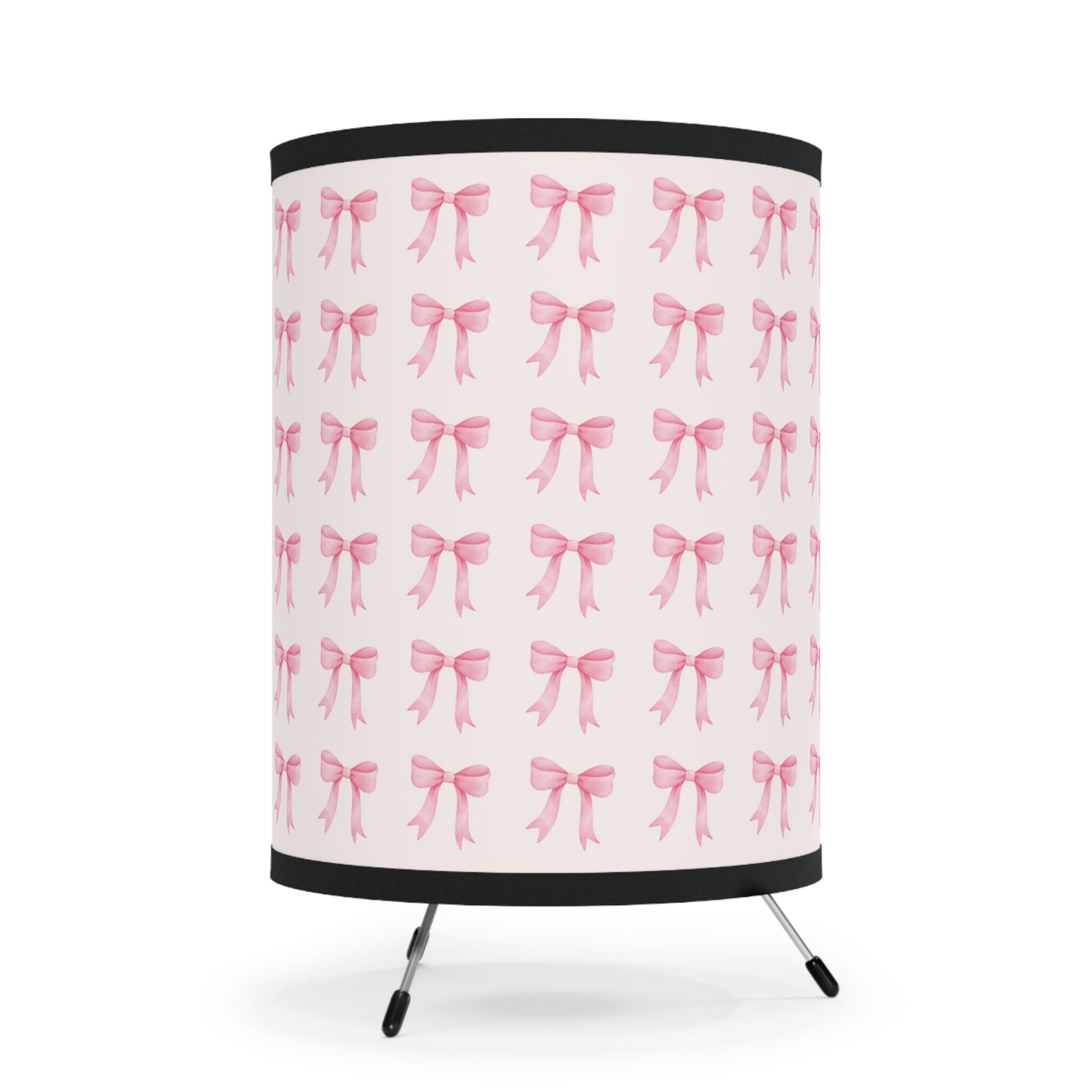 Cute Lamp Pink Bow Coquette Room Decor Aesthetic Tripod Lamp With Shade ...