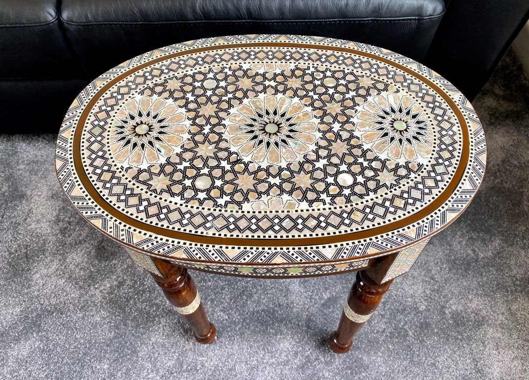 SALE!!! Luxurious Mother of Pearl Mosaic Side Table With Sea Shell ...
