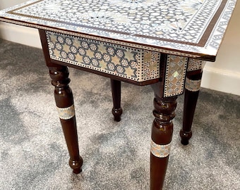 Shell Inlay Side Table - Etsy