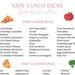 Kids Meal Planner | Kids Lunch Ideas Printable | School Lunch Meal ...