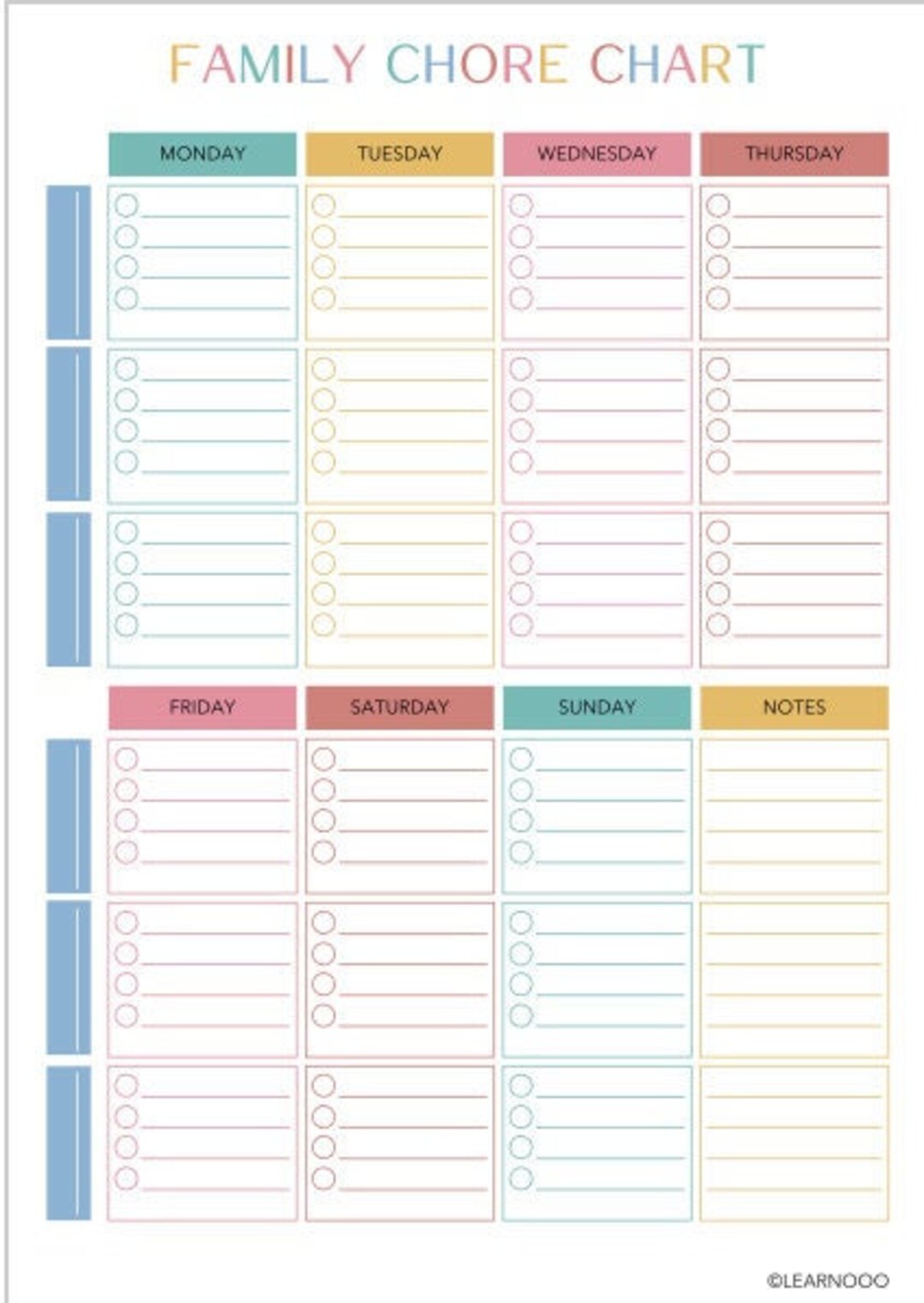 Family Chore Chart Printable | Weekly Family Planner | Family Planner ...