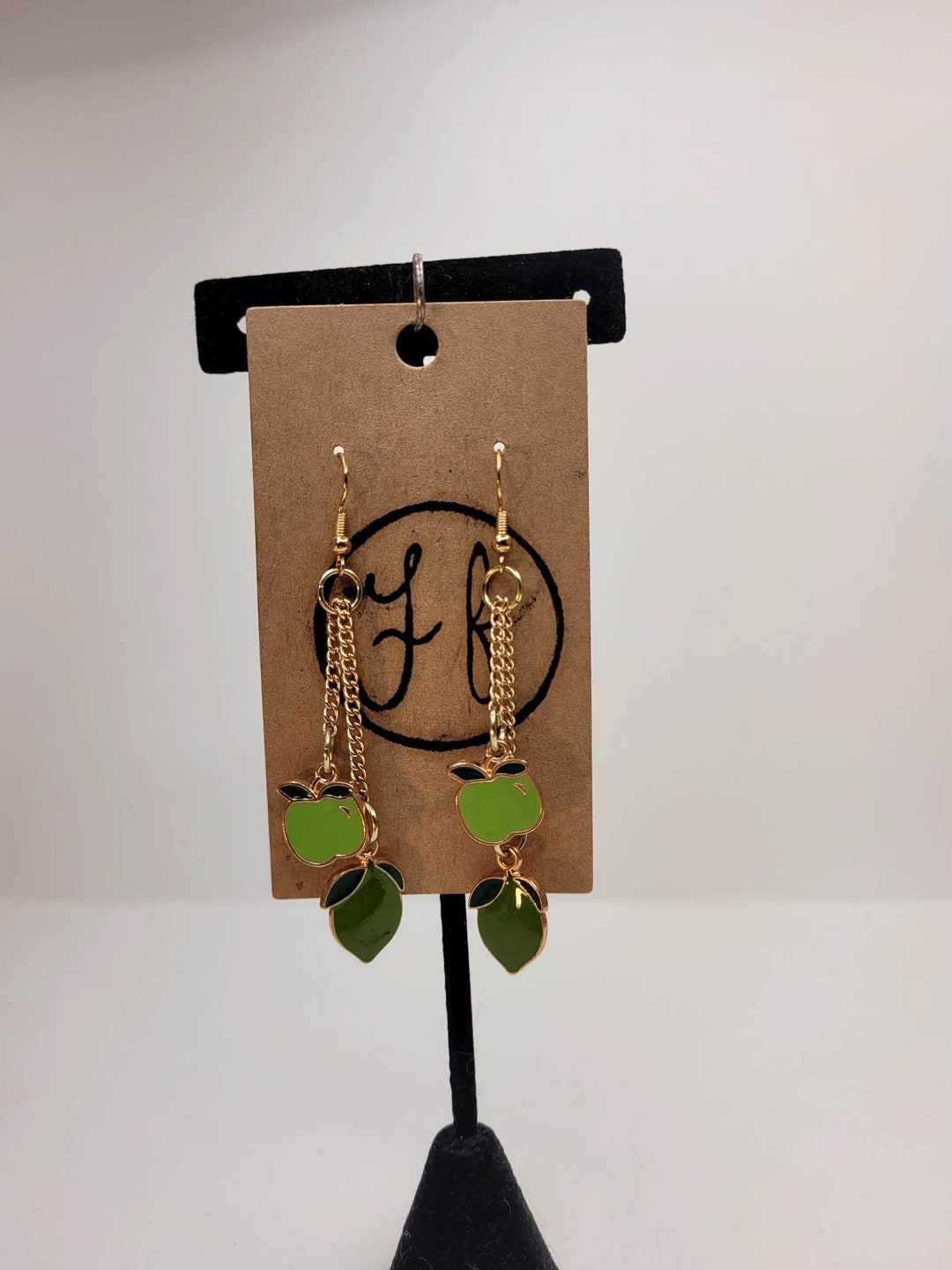 Metal Apple and Pear Fidget Earrings - Etsy UK