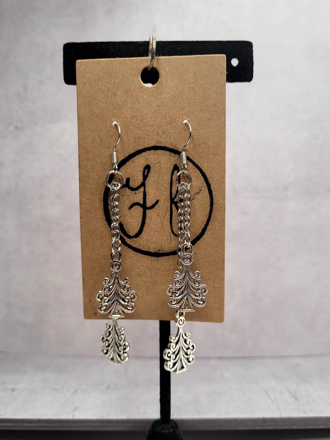 Silver Loop Christmas Tree Fidget Earrings - Etsy