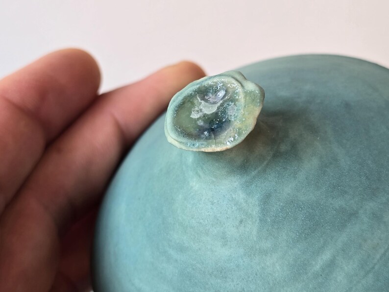 Ceramic Salt Cellar, Lidded Vessel, Matte Turquoise - Etsy