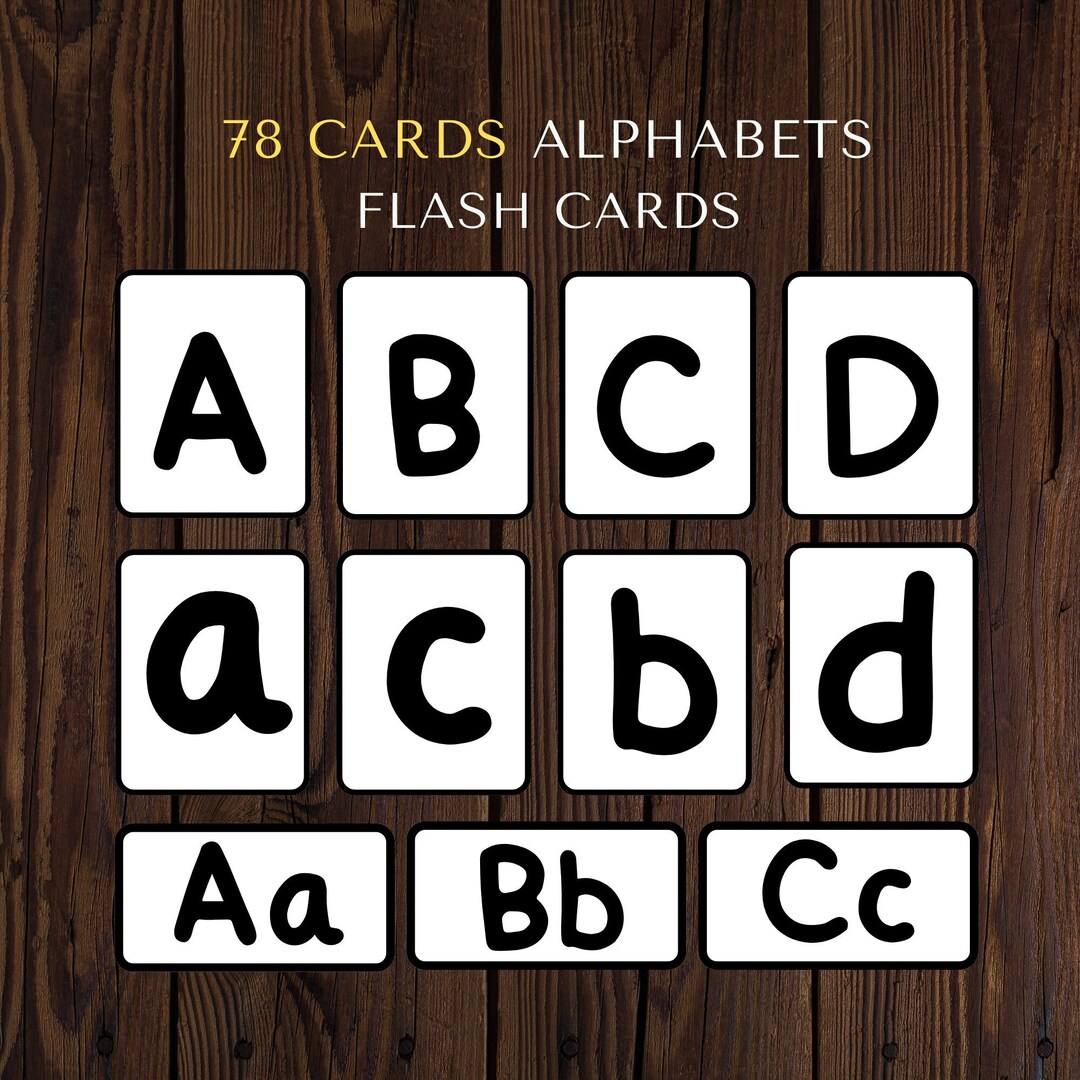 Alphabet Cards Printable for Preschool, 78 Uppercase and Lowercase ...