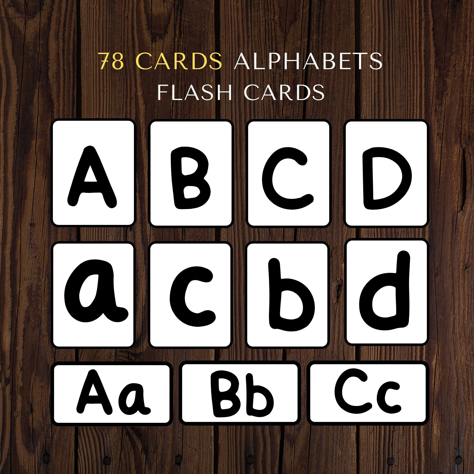 Alphabet Cards Printable for Preschool, 78 Uppercase and Lowercase ...
