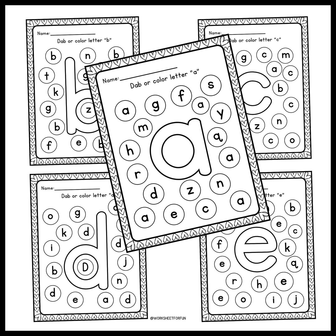 26 Alphabet Worksheets Printable - Lowercase Dab It, Find and Dab ...