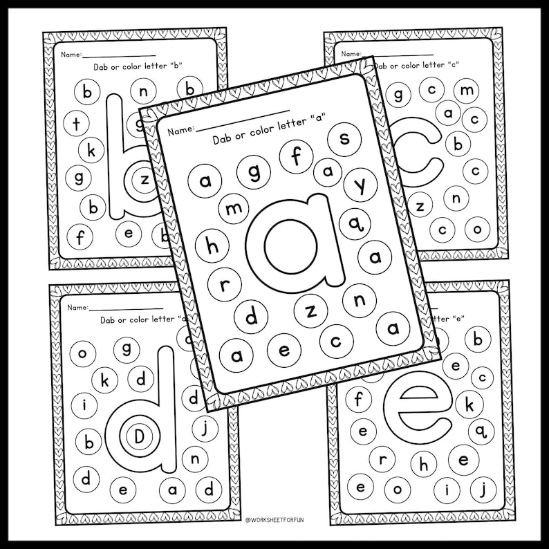 26 Alphabet Worksheets Printable - Lowercase Dab It, Find and Dab ...