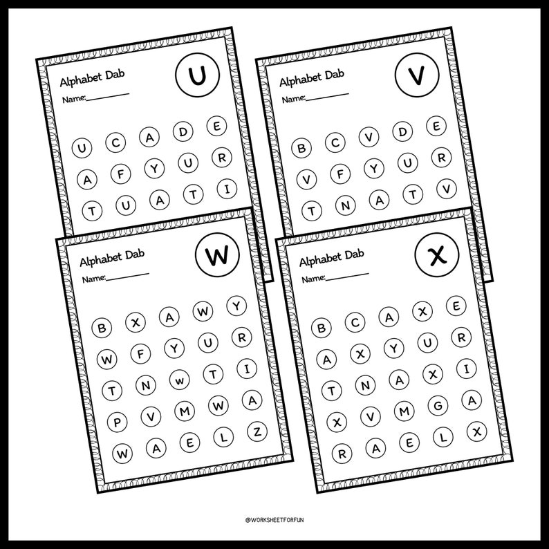 26 Alphabet Uppercase Dab It Worksheets Printable Preschool-kdg Phonics ...